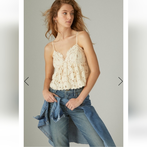 Lucky Brand | Tops | Newlucky Brand Womens Lace Skinny Strap Tank Top ...